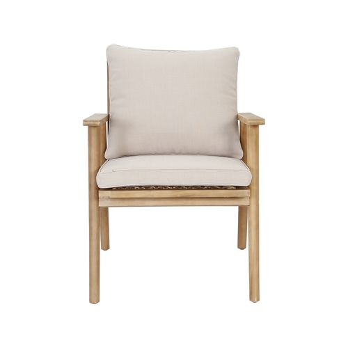 Manado Acacia & Wicker Outdoor Armchair - Bunnings Australia