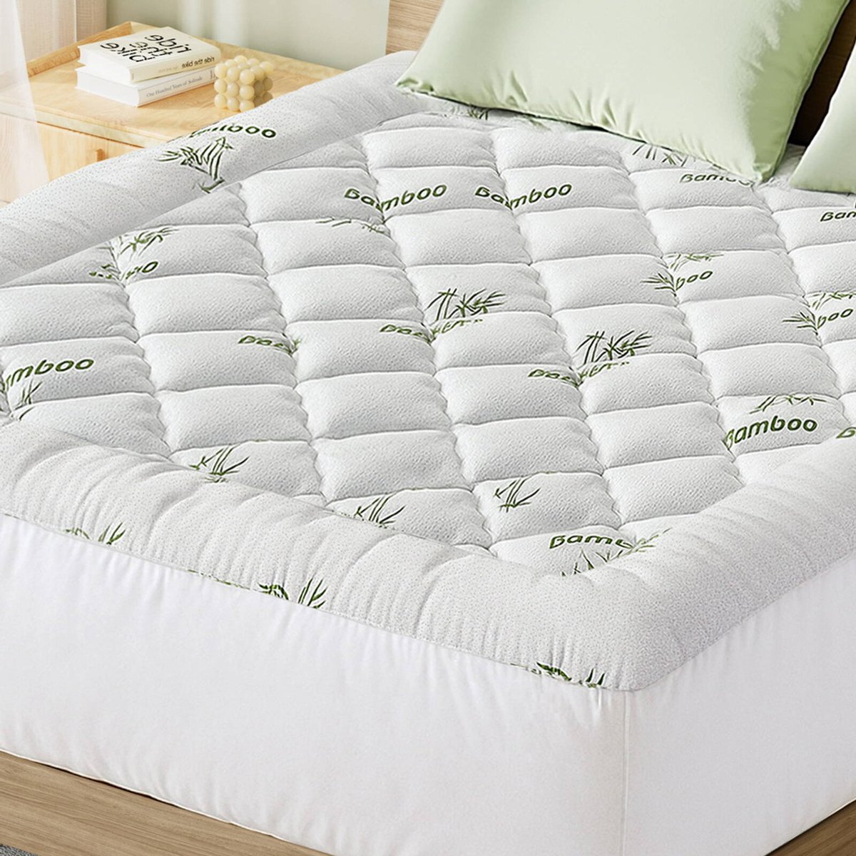 Giselle Bamboo Fibre Pillowtop Mattress Topper Underlay Pad 5cm King - Bunnings Australia