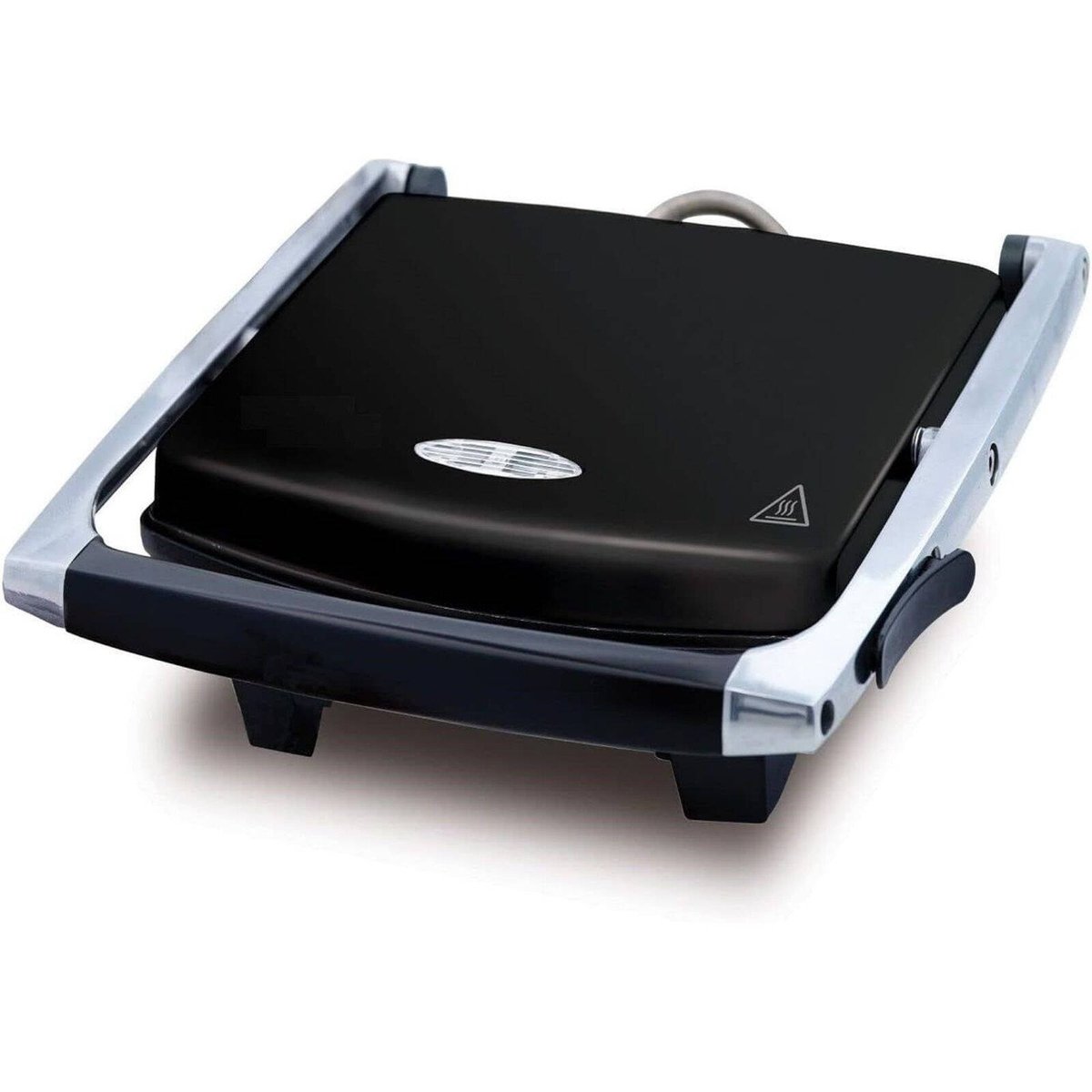 2100W Sandwich Press with Non-Stick Flat Plates and Lid Lock - Black ...