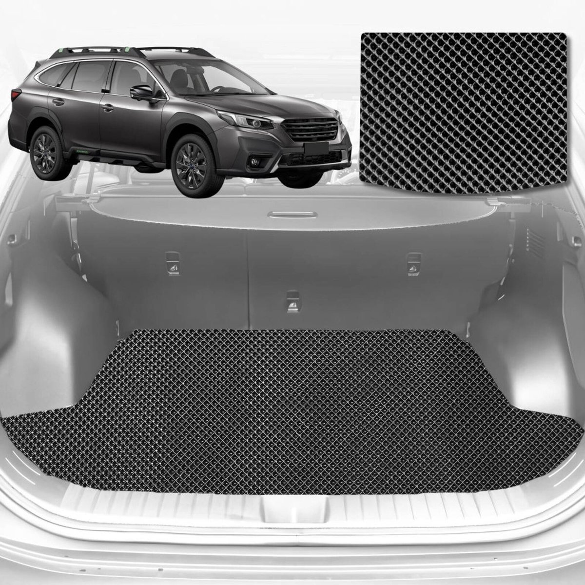 6D Diamond Car Boot Mat for Subaru Outback 2021-Current-Cargo Mat-Black ...