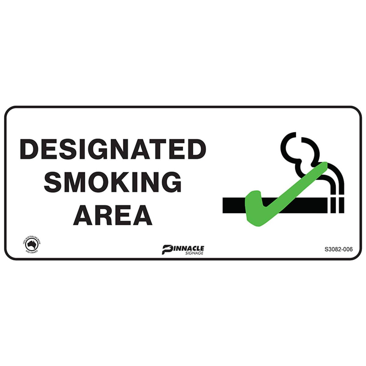 Pinnacle 450 x 200mm Metal Designated Smoking Area Sign - Bunnings ...