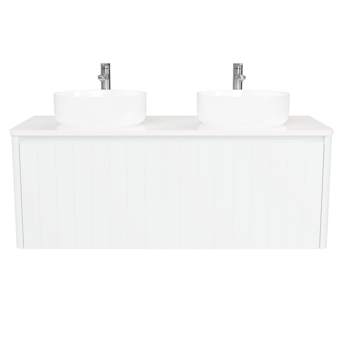 New England Joinery 1200mm Noble Double Basin SilkSurface Top Wall Hung ...