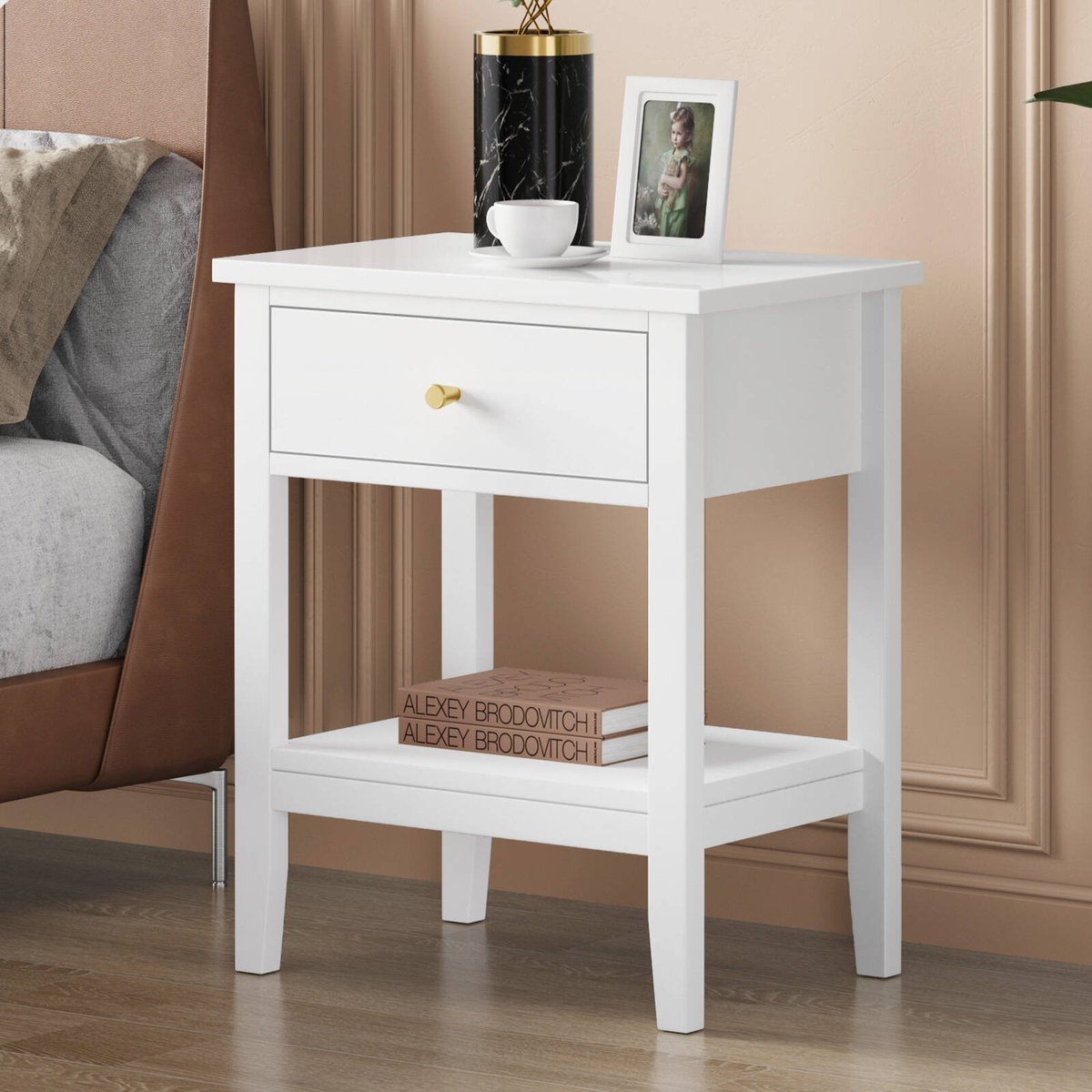 ALFORDSON 2x Bedside Tables Hamptons - Bunnings Australia