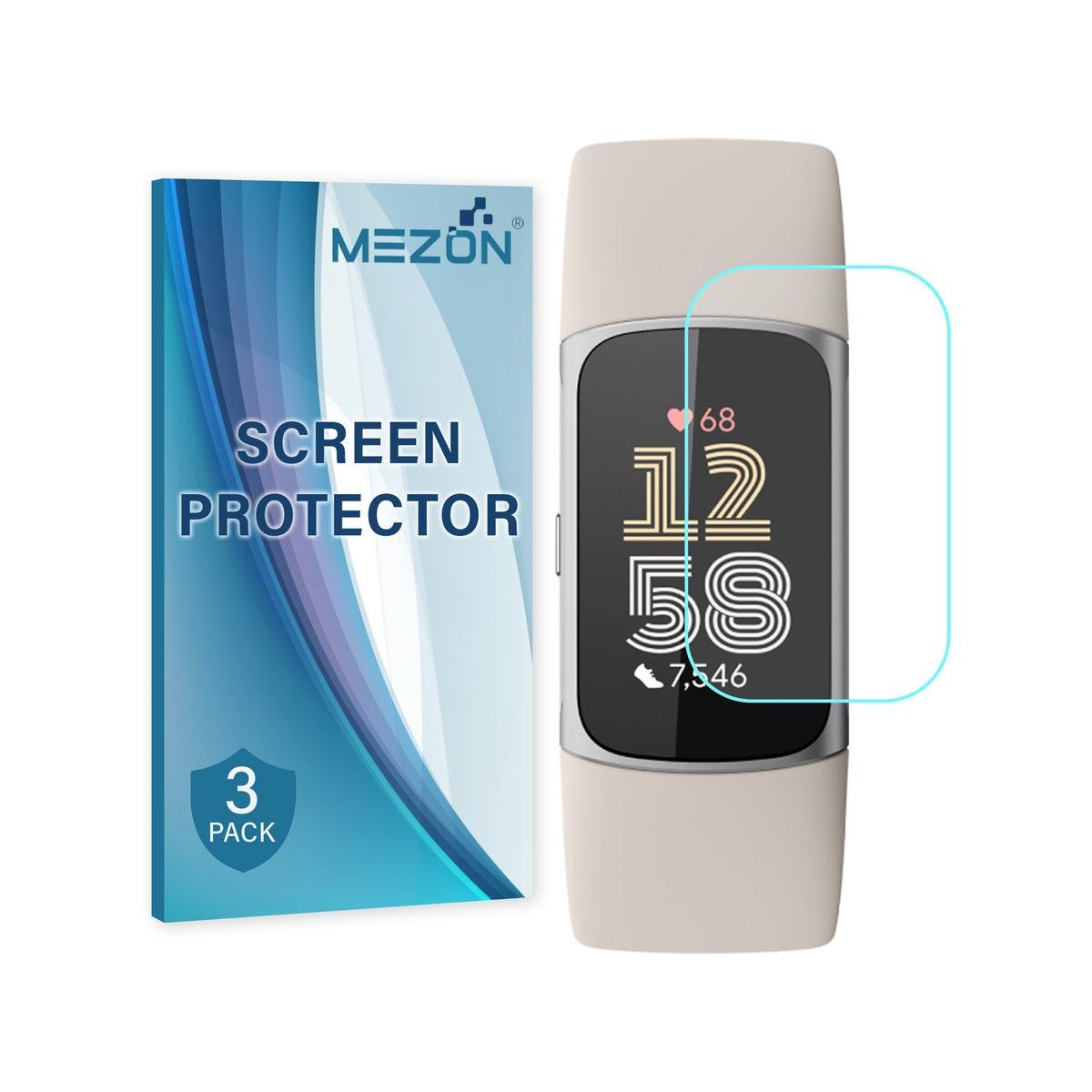 3 Pack MEZON Fitbit Charge 6 Ultra Clear TPU Film Screen Protectors ...