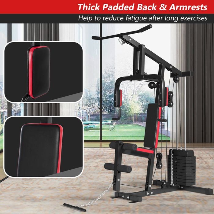 Costway Multi Home Gym Station Cable Machine Strength Fitness ...