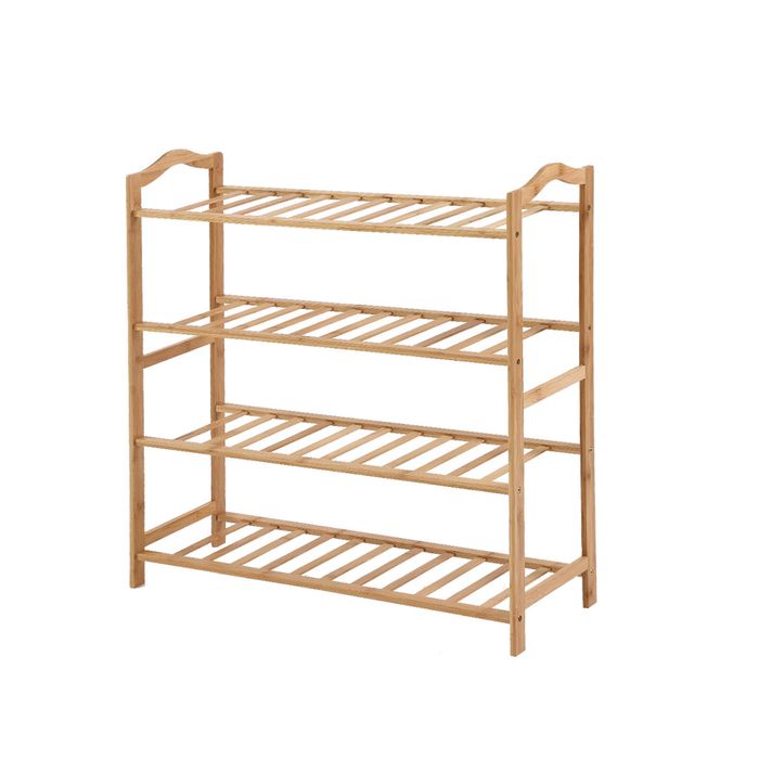 4 Tier 80cm Wooden Bamboo Shoe Rack - Bunnings Australia