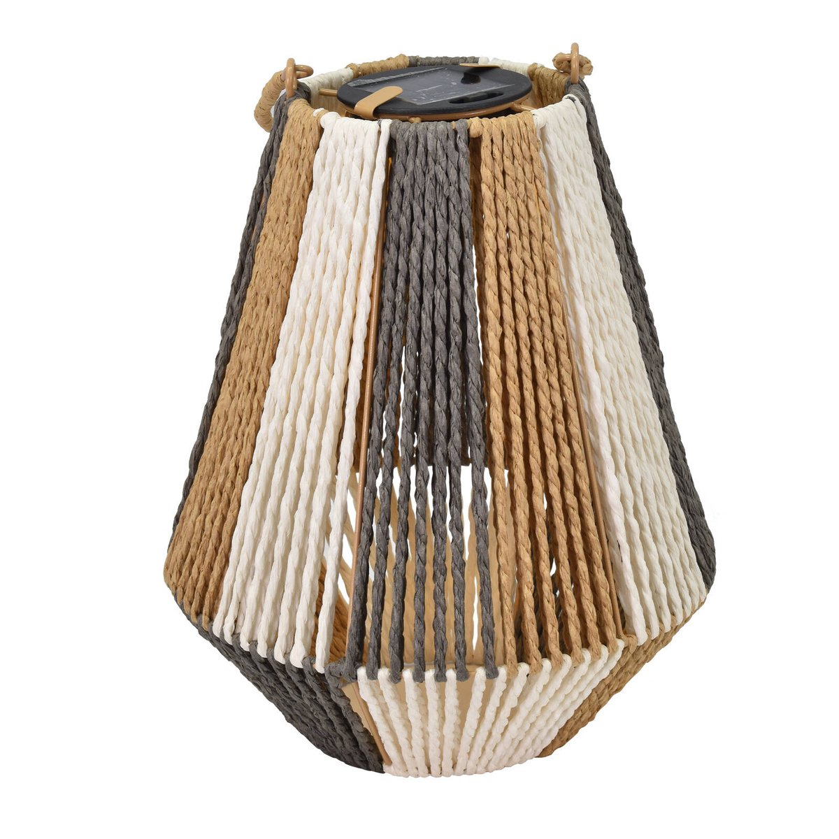 Astin Sinclair Rope Weave LED Solar Lantern - Bunnings Australia
