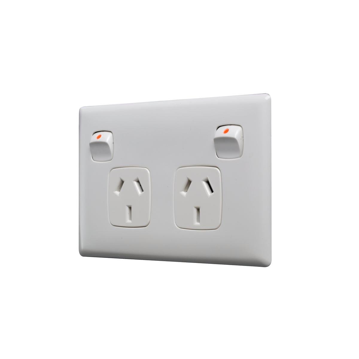HPM Linea Double Power Point White - Bunnings New Zealand
