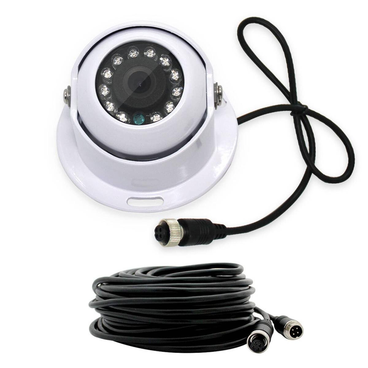Elinz Dome Reversing Camera 4 PIN Heavy Duty Mic CCD IR Colour 12V/24V ...