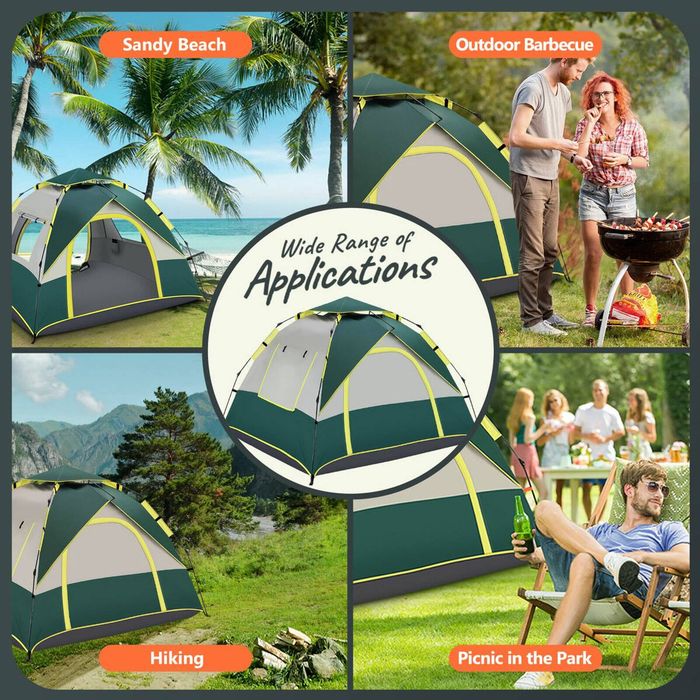 OGL Green White Tent 3 Person - Bunnings Australia