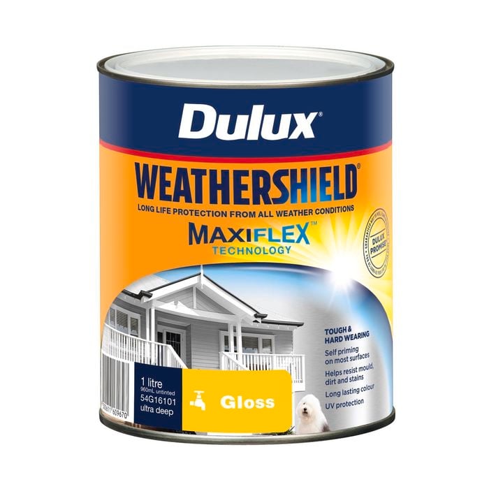 Dulux 1L Ultra Deep Gloss Weathershield Exterior Paint - Bunnings Australia