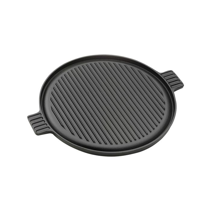 SOGA 43cm Round Ribbed Cast Iron Frying Pan - Bunnings Australia