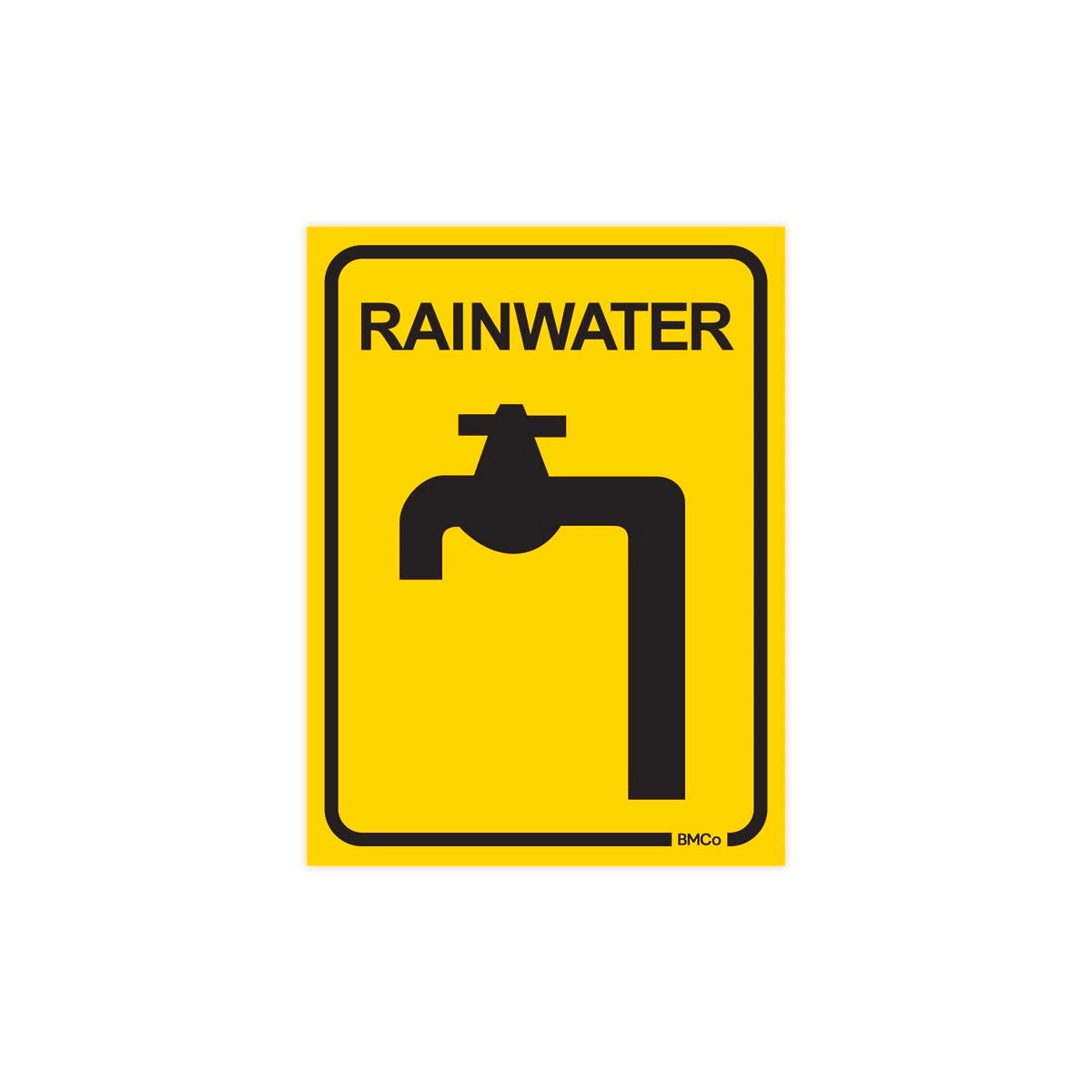 Rain Harvesting 100 x 75mm Yellow/Black Metal Rainwater Sign - Bunnings ...