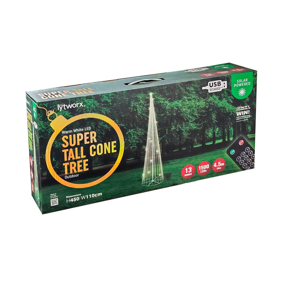 Lytworx 4.5m Warm White Solar Super Tall Cone Tree - Bunnings New Zealand