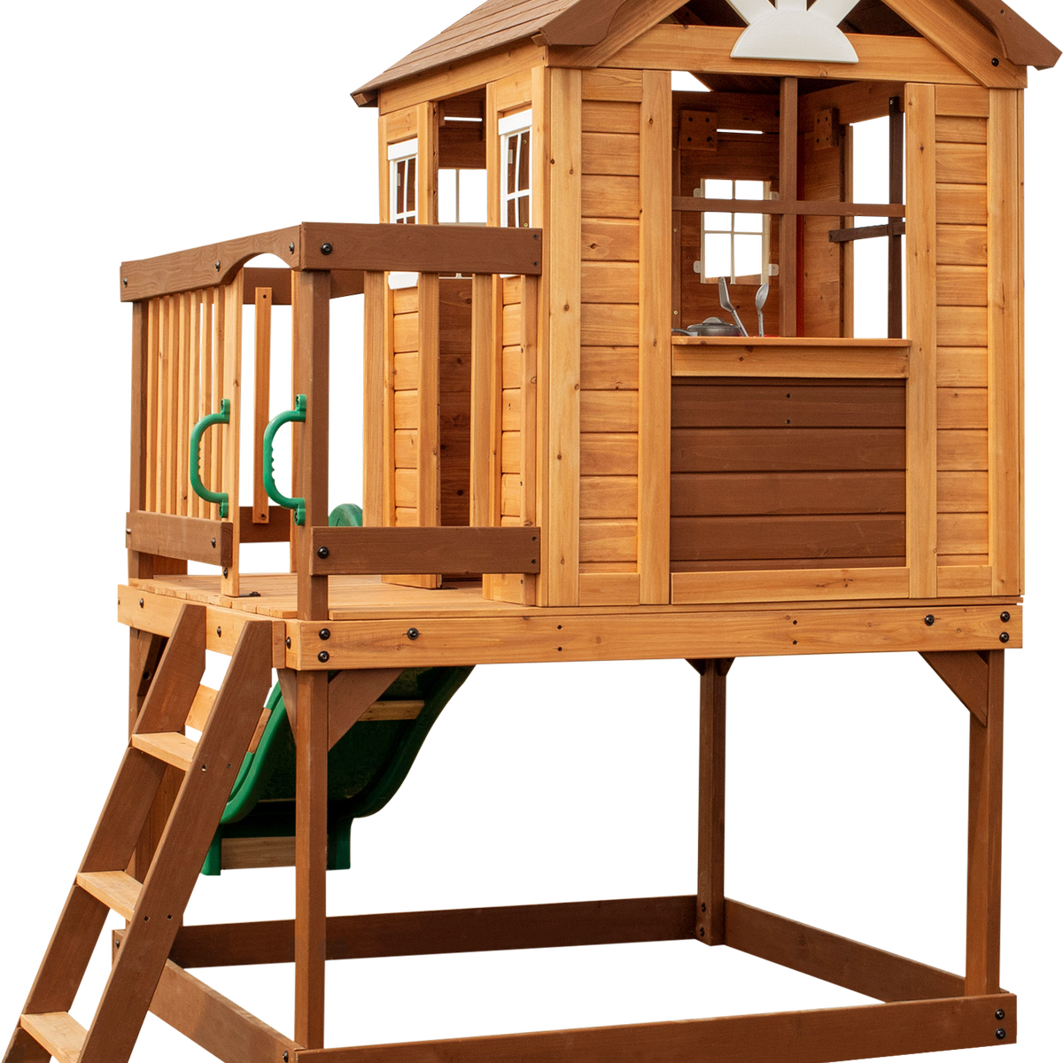 Backyard Discovery Echo Heights Cedar Wood Kids Outdoor Cubby House ...