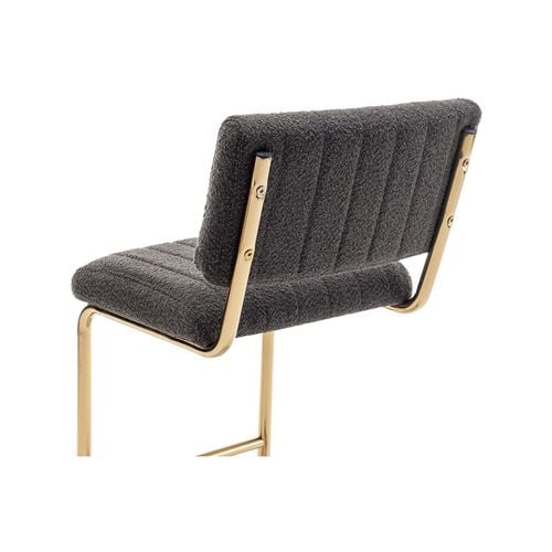 Mila Bar Stool (Set of 2) - Black Boucle Fabric Golden Legs - Bunnings ...