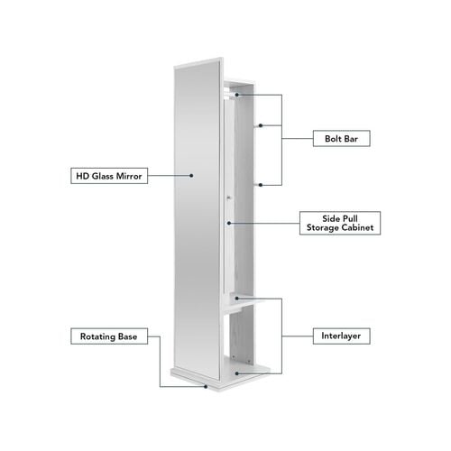 Slim Rotating Mirror Storage Cabinet - Bunnings Australia