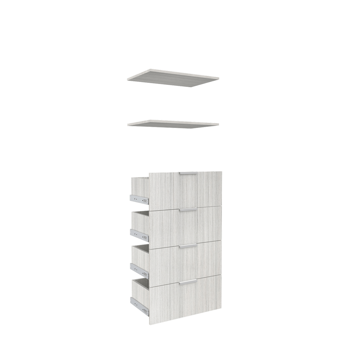 Lugna Mist 4 Drawer 2 Shelf Insert Kit - To Suit 600 x 380mm Cabinet ...