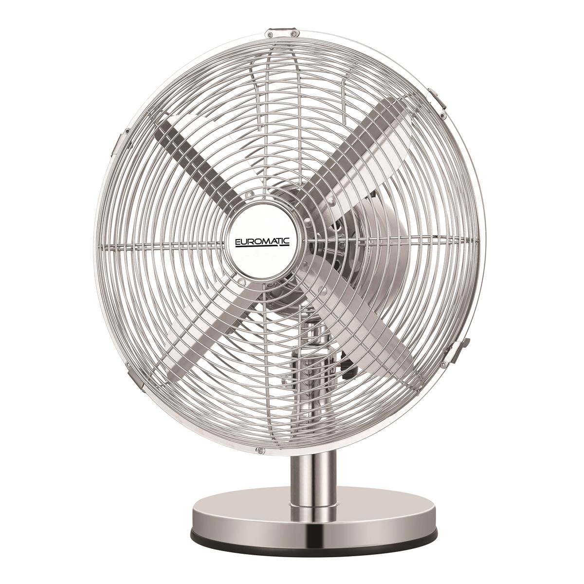 Euromatic 30cm Chrome Metal Desk Fan - Bunnings Australia