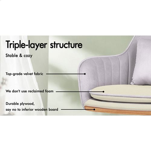 ALFORDSON Velvet Office Chair Orla Grey - Bunnings Australia