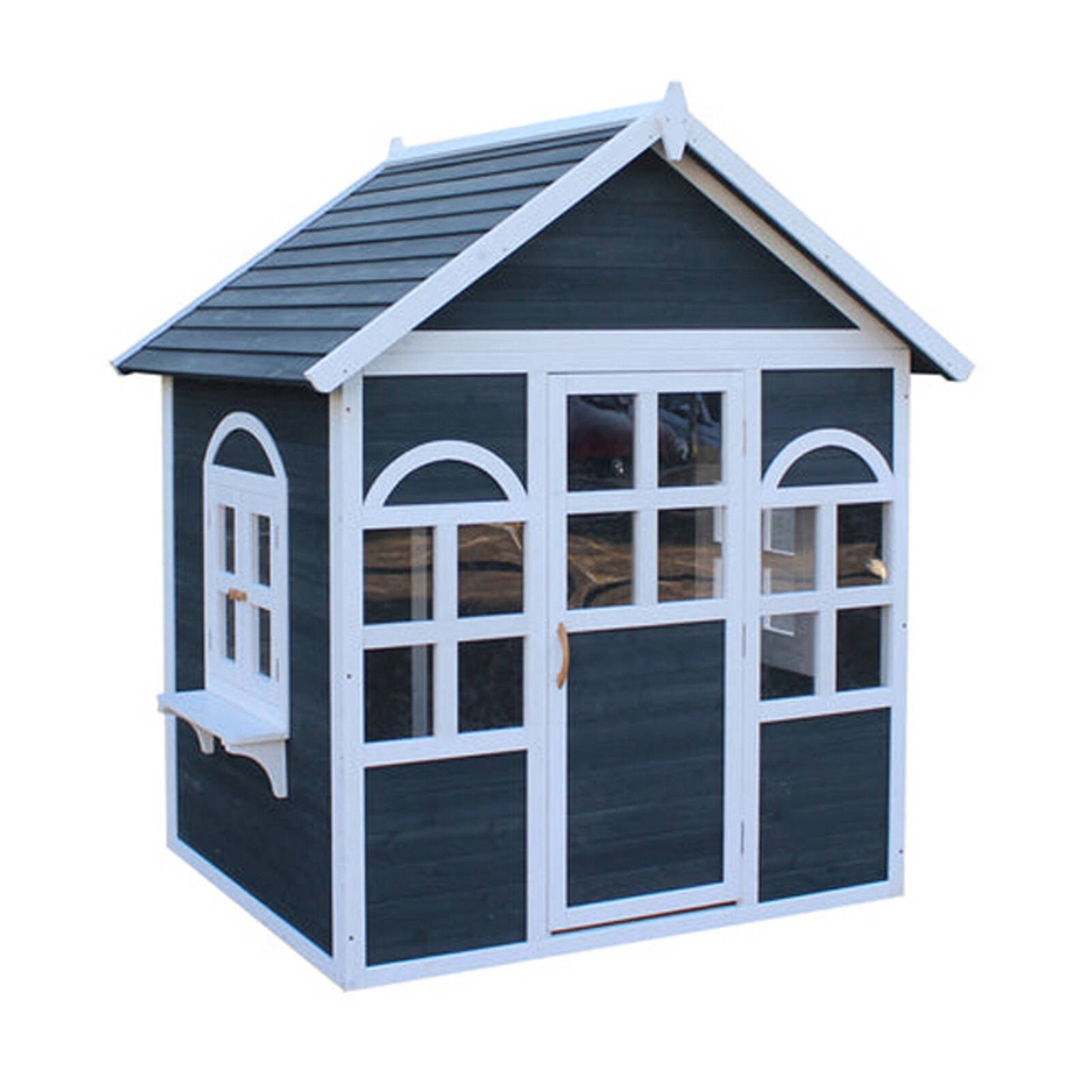 Kidzshack Happy Shack Cubby House Opening Side Windows/Shelve/Floor ...
