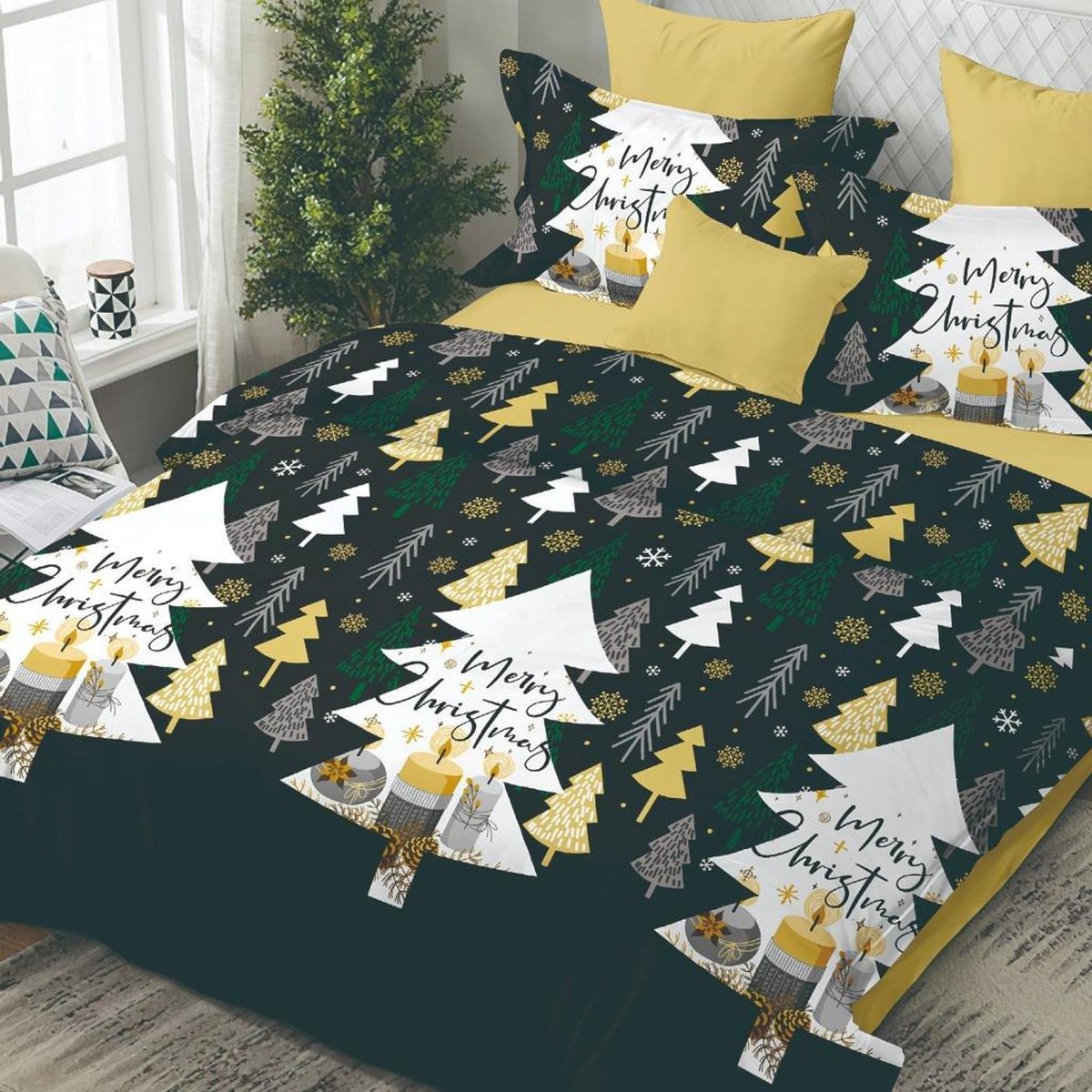 Dreamfields Queen Xmas Eve Christmas Design Soft Quilt Duvet Doona ...