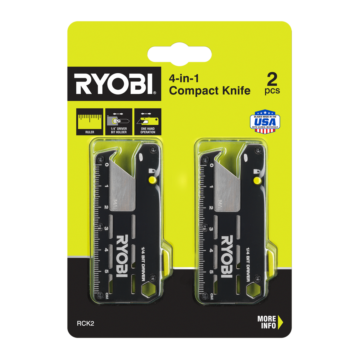 Ryobi 4-in-1 Compact Knife 2-Piece Set - Bunnings Australia