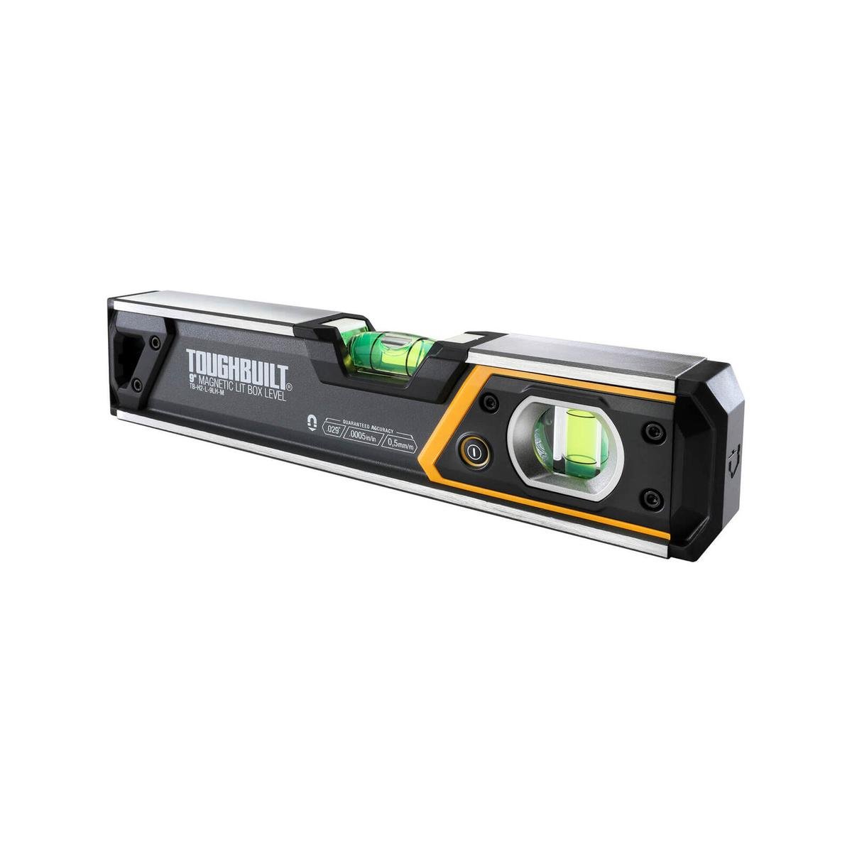ToughBuilt 225mm (9") Lighted Magnetic Box Level - Bunnings Australia