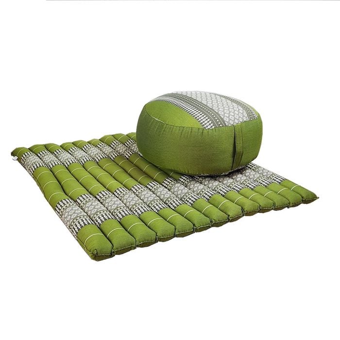 Handmade Zafu & Zabuton Meditation Set - Organic Kapok Round Cushion ...