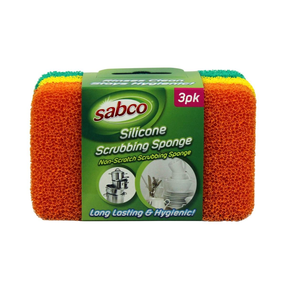 Sabco Non Scratch Silicone Scrubbing Sponge - 3 Pack - Bunnings Australia