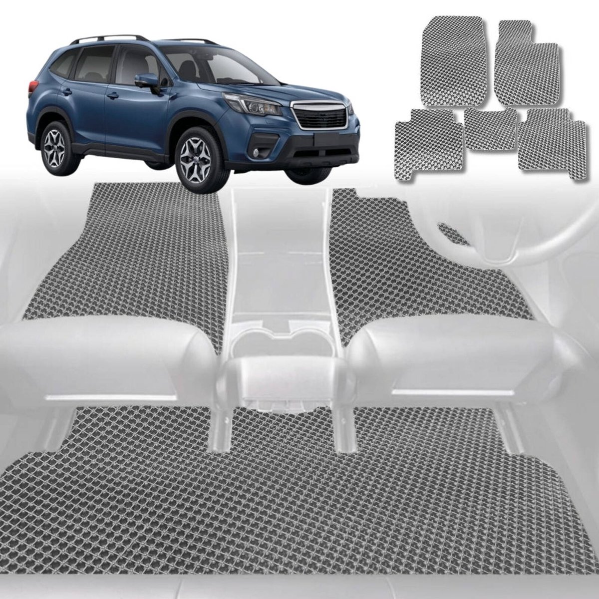 6D Diamond Car Floor Mats for Subaru Forester 2018-Current-Full Set ...