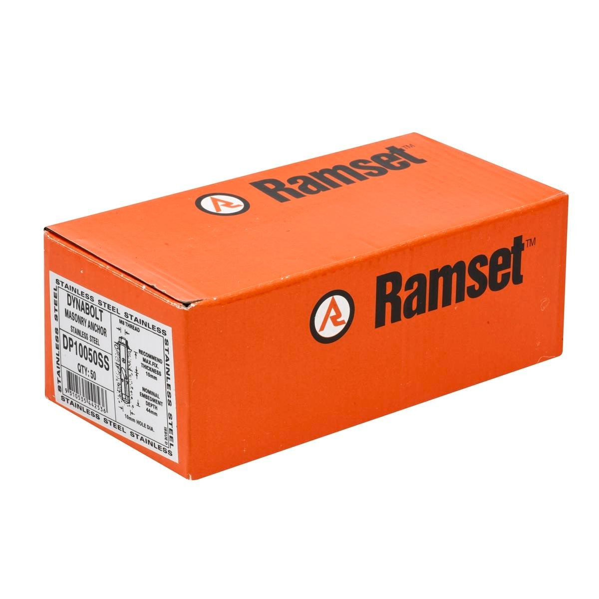Ramset 10 x 50mm Stainless Steel DynaBolt Plus Hex Nut Bolt - 50 Pack ...