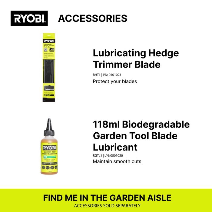 Ryobi 18V ONE+ 45cm Hedge Trimmer 2.0Ah Kit - Bunnings Australia