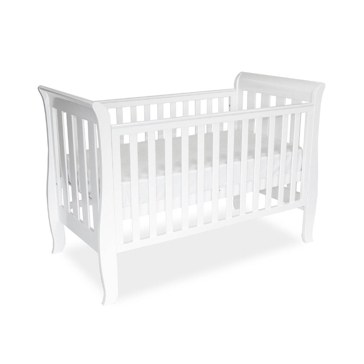 Babyhood Classic Sleigh Cot - White - Bunnings Australia