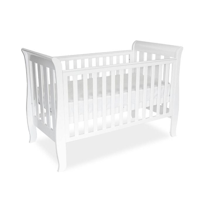 Babyhood Classic Sleigh Cot - White - Bunnings Australia