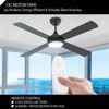 Arlec 130cm Black 4 Blade Boston II DC Ceiling Fan With CCT Light And ...