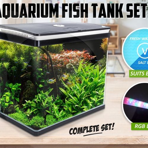 Dynamic Power Aquarium Fish Tank 52L Curved Glass RGB LED - Bunnings ...