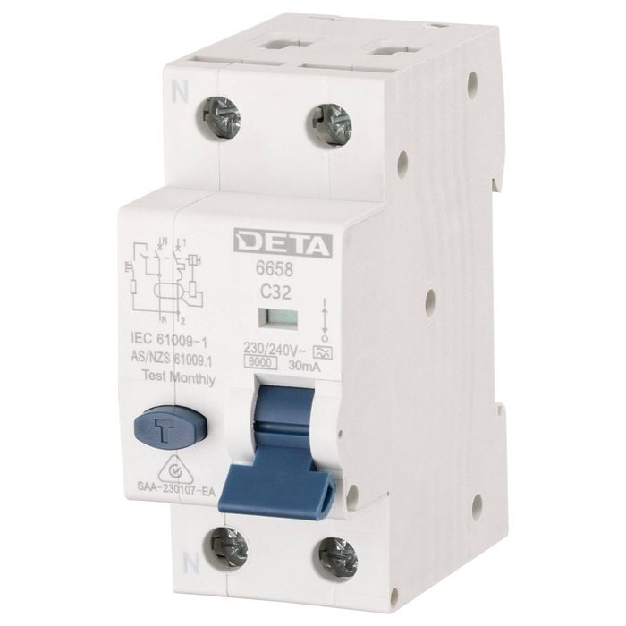 Deta 32A Single Phase RCBO - Bunnings Australia