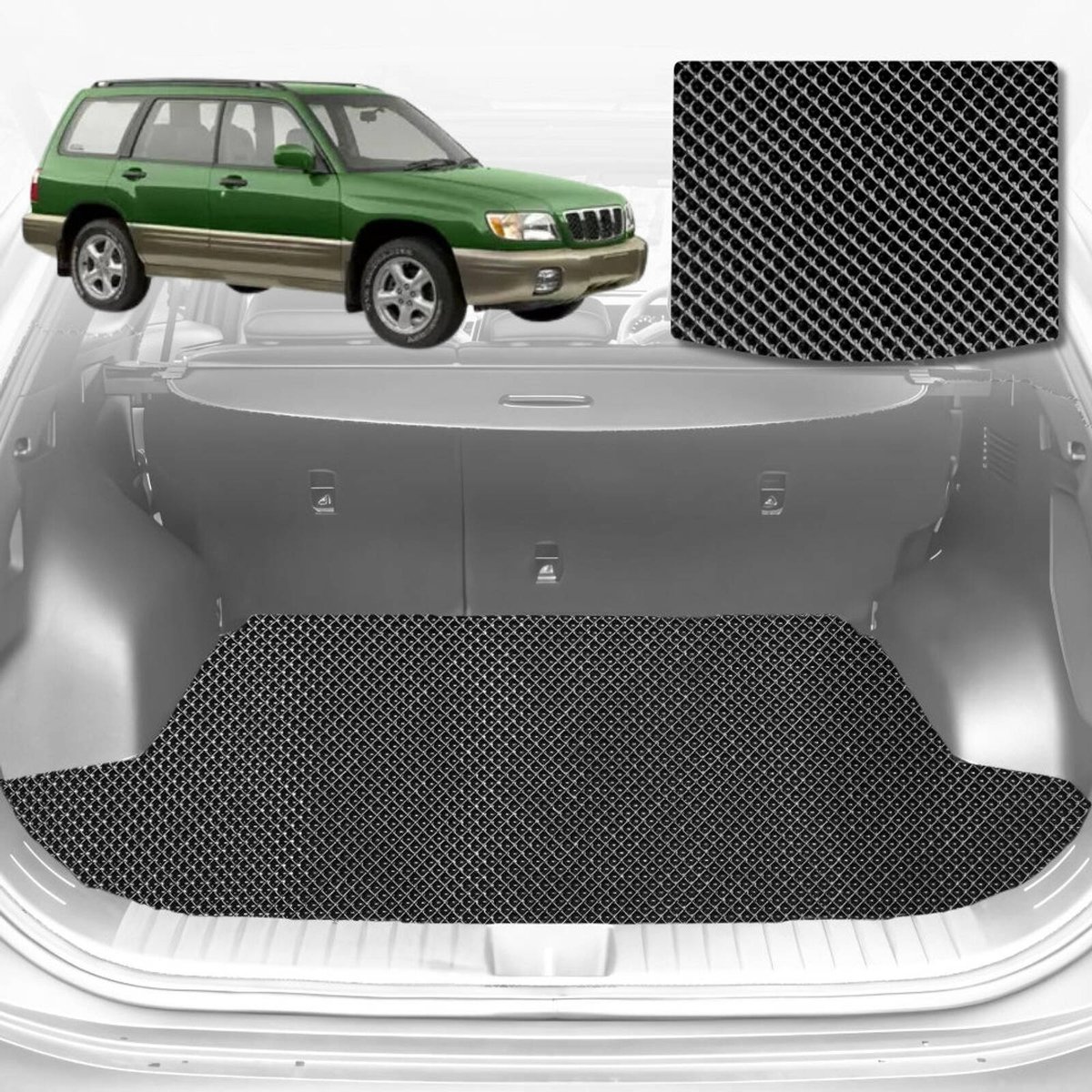 6D Diamond Car Boot Mat for Subaru Forester (SG 79V)2002-2008-Cargo Mat ...