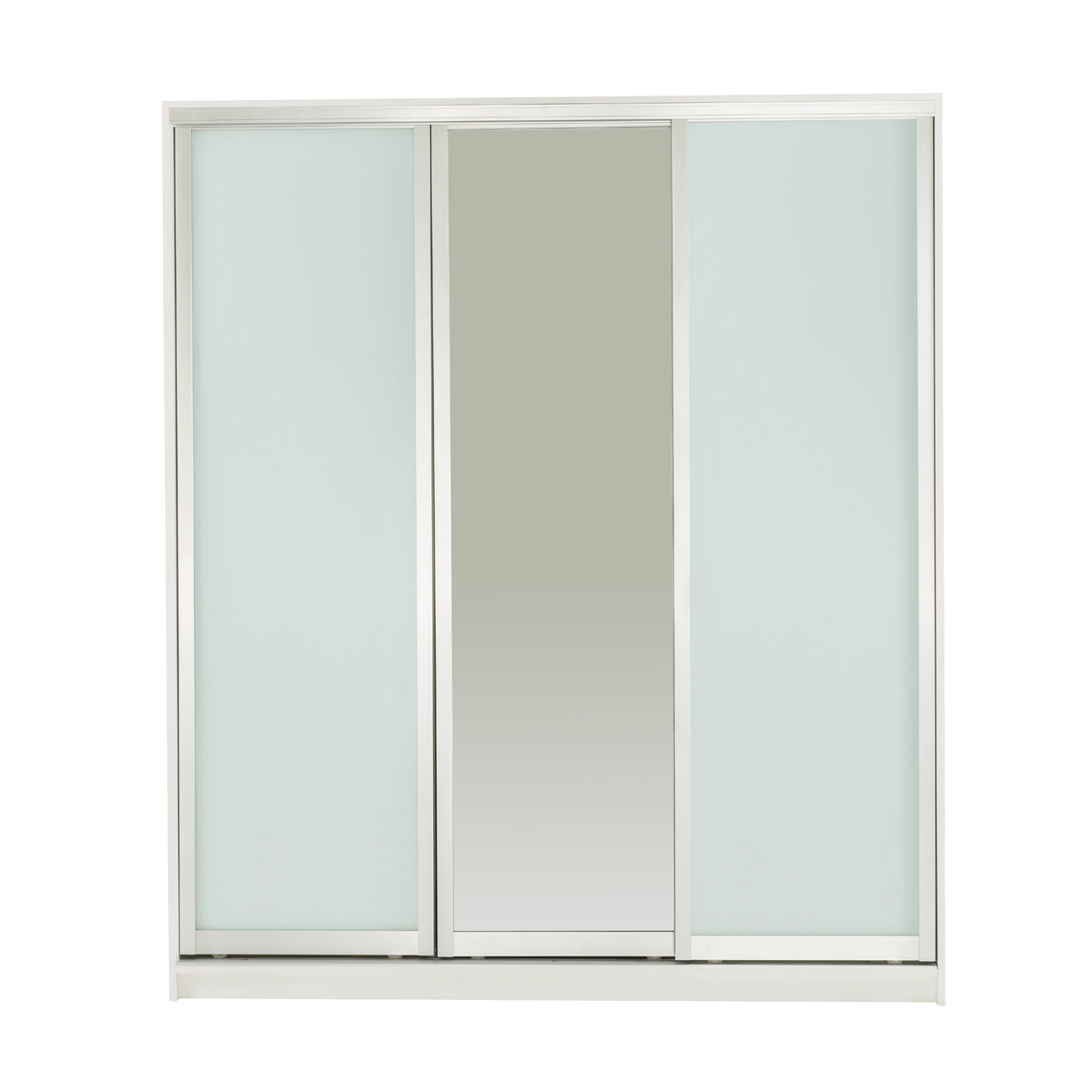 Bedford 1717mm 3 Door Sliding Robe Bundle with 2 White Glass and 1 ...