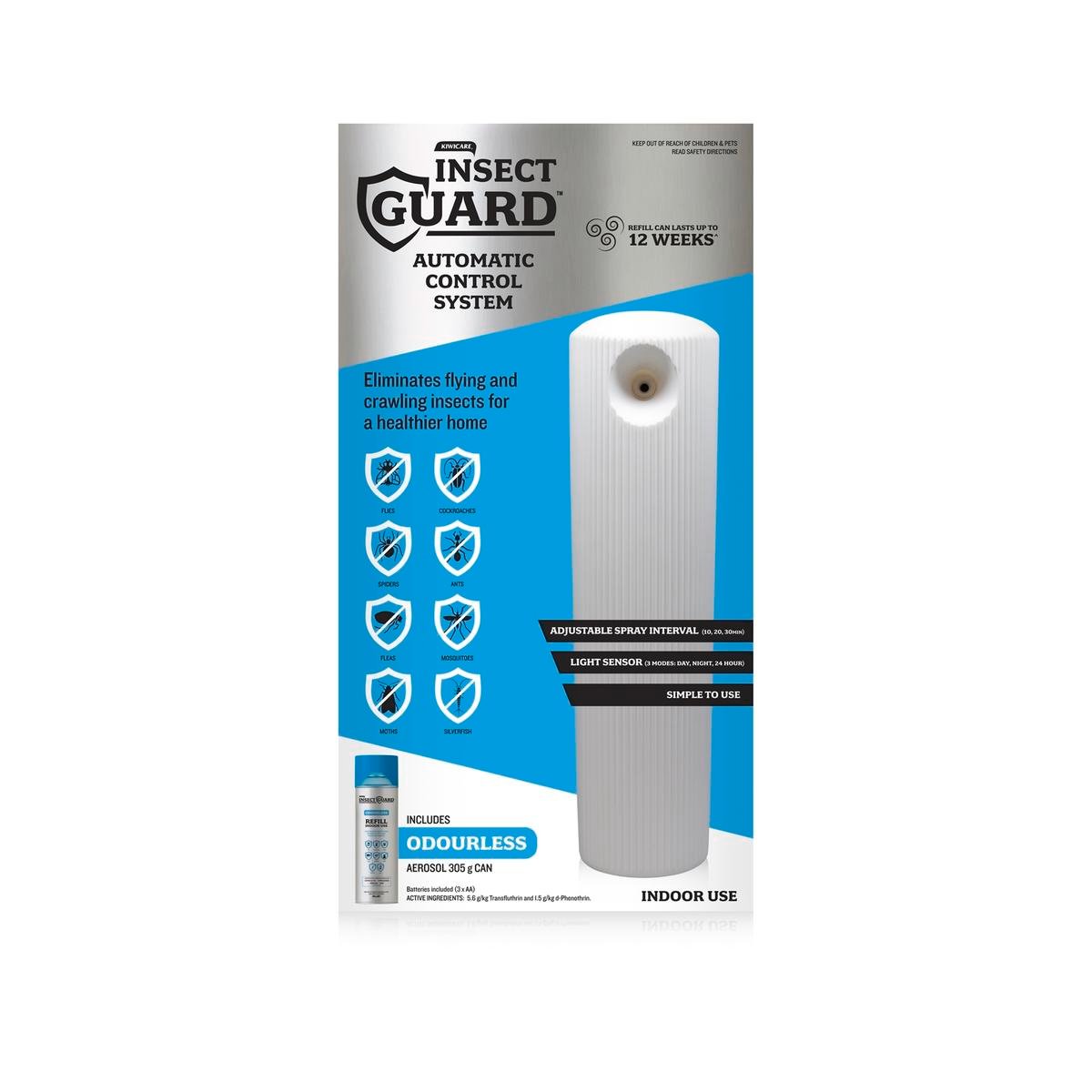 Kiwicare 305g Insect Guard Automatic Control System Odourless Dispenser ...