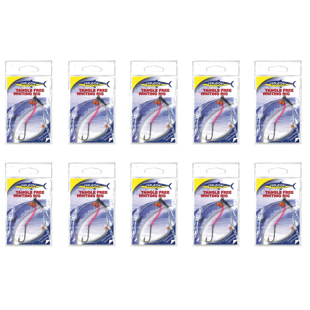 10x Wilson Tangle Free Whiting Rig with Chemical Sharpened Fishing Hook ...