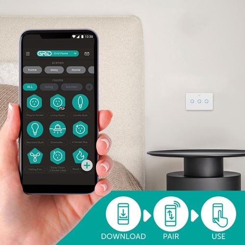 Deta Grid Connect Smart Fan Speed Controller with Touch Light Switch - Gloss White - Bunnings ...