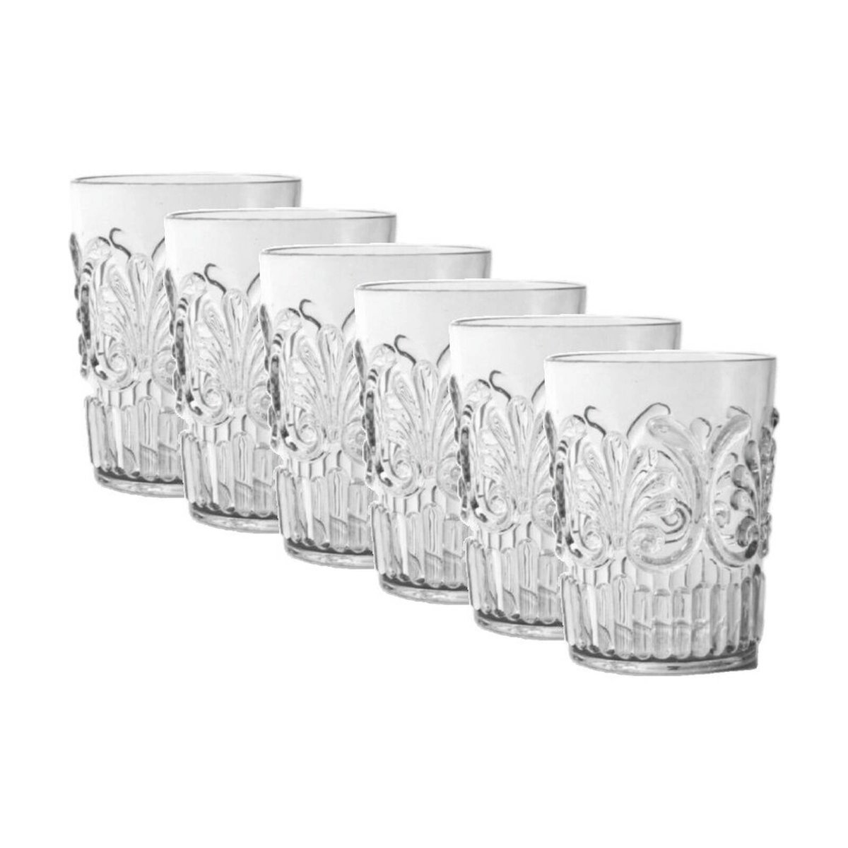 6PK SS Collective Clear Scallop Design Acrylic Tumbler Drinkware 472ml ...