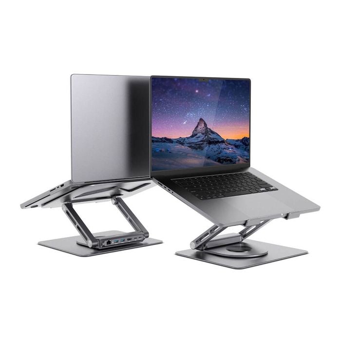 Mbeat Rotating Laptop Stand with USB-C Docking Station Grey - Bunnings ...