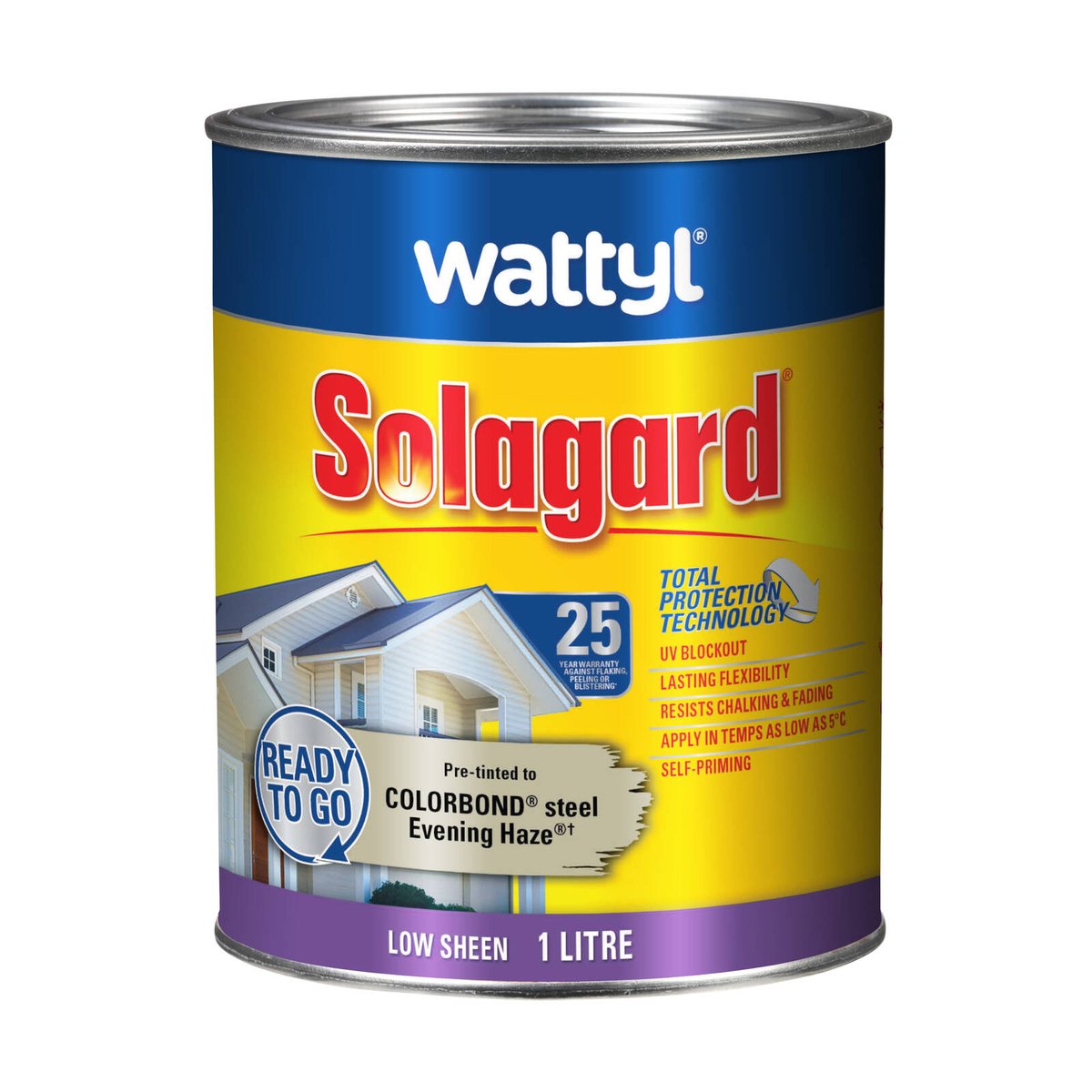 Wattyl Solagard 1L Pre-tinted Evening Haze Low Sheen Exterior Paint ...