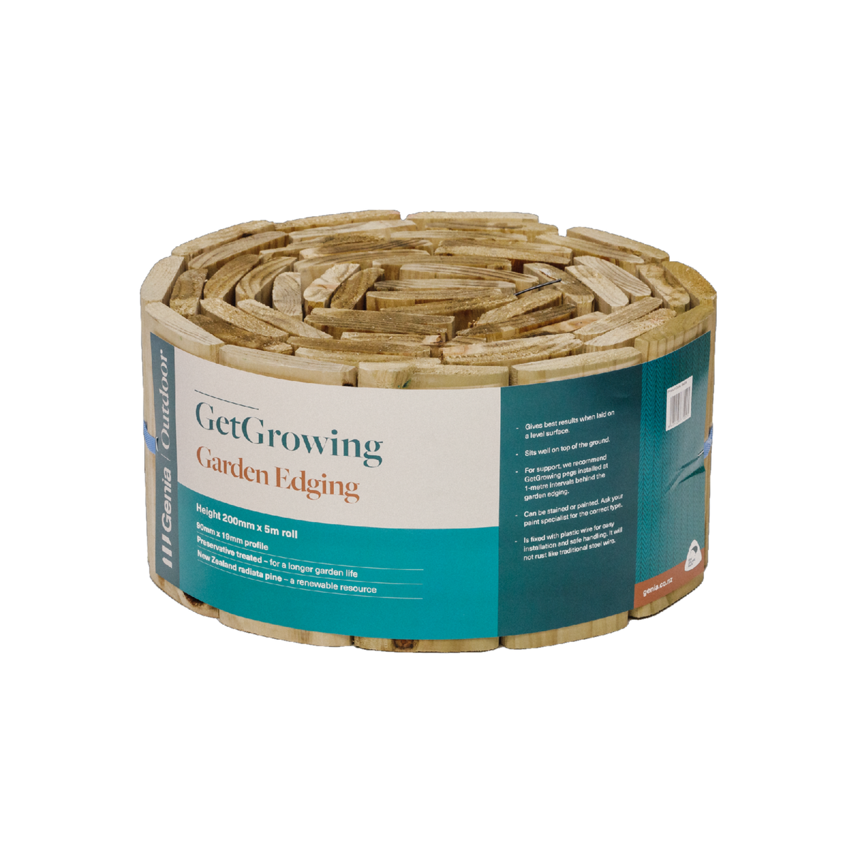 Genia Outdoor 90 x 19mm 5m x 200mm Wired Treated Garden Edging ...