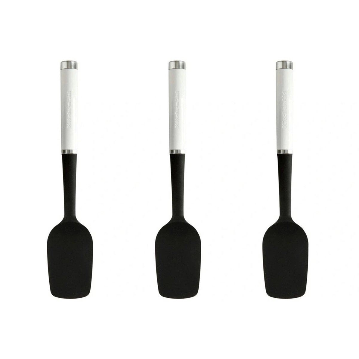 3PK KitchenAid Spoon Spatula Stainless Steel Silicone 30cm - White ...