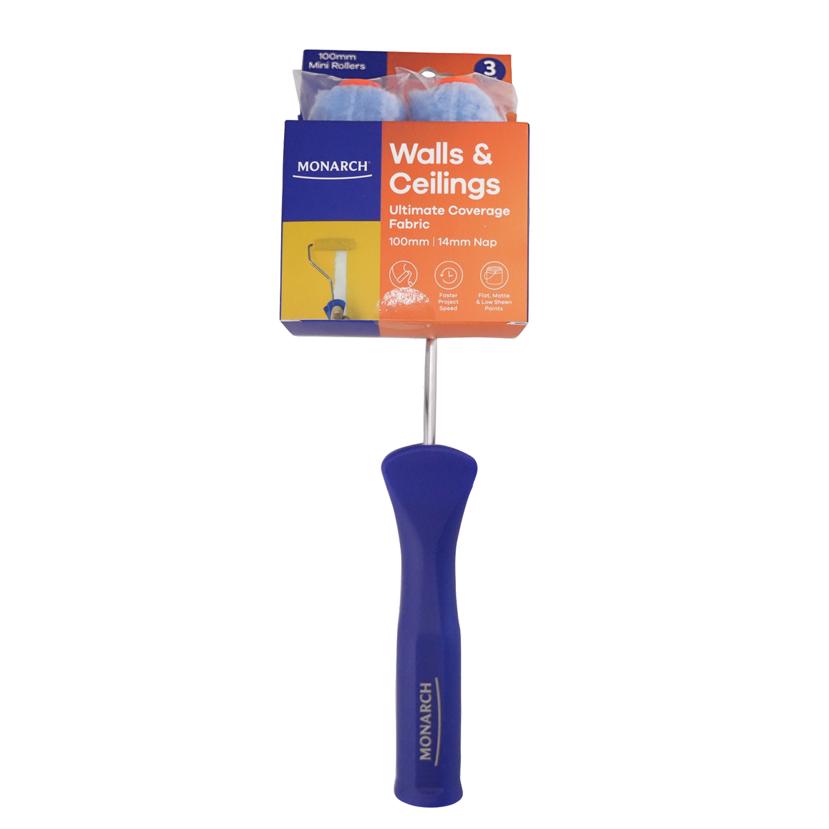 Monarch 100/14mm Nap Mini Roller Ultimate Fabric 3 Piece - Bunnings New ...
