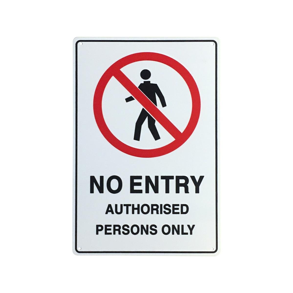 Brutus 300 x 450mm No Entry Authorised Persons Only Plastic Sign ...